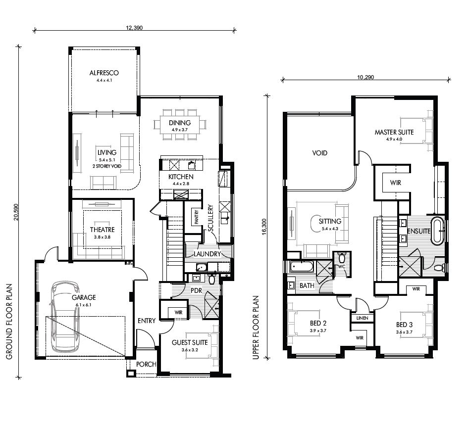 THE BIANCA | DESIGNER | 2 Storey 3 x 2 Home Design - WB